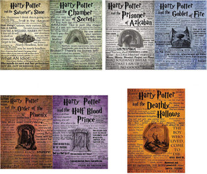 WB Official Licensed Harry Potter All Books Typography Poster Set of 4 ...