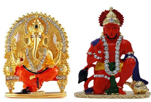 Ishi & Tanishi Collections Combo 2 Statue God Hanuman & Ganesha Idol ...