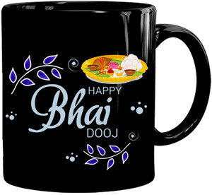 MUGKIN Bhai Dooj Special Printed " HAPPY Bhai Dooj" Ceramic 350ml for ...