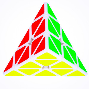 D ETERNAL Pyramid Cube 3x3 Speed Triangle Pyraminx Puzzle Cube, White ...