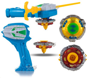 WISHKEY Multicolor Beyblade Metal Fusion Set With String Launcher and 2 ...