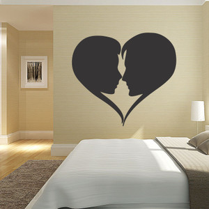 StickMe 50 cm Couples Romantic Heart Wall Sticker - SM 183 Self ...
