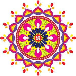 Pixel Print 45 cm Rangoli Sticker Removable Sticker Price in India ...