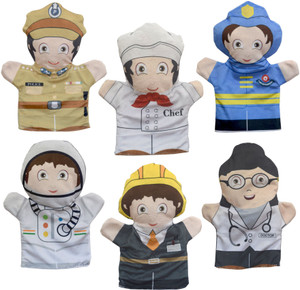 Cuddly Toys Community Helpers Flat Hand Puppets (Set of 6 ...