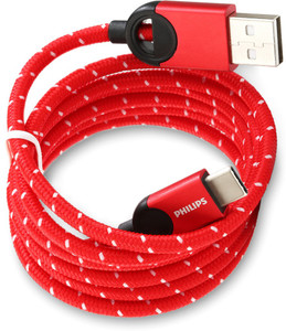 PHILIPS USB Type C Cable 2 A 1.2 m Nylon DLC2628N Fast 3.0 A Braided ...