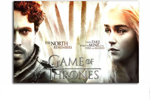 Game Of Thrones Poster - Robb Stark & Daenerys Targaryen - Large Size ...