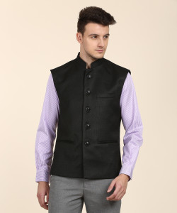 Raymond Solid Men Waistcoat - Buy Black Raymond Solid Men Waistcoat ...