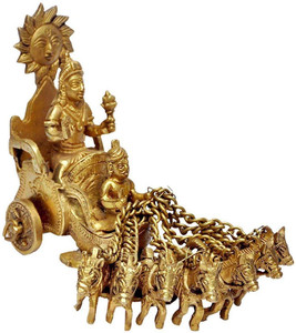 Shrih Brass Surya Dev Rath Idol Murti Decorative Showpiece - 17.78 cm ...