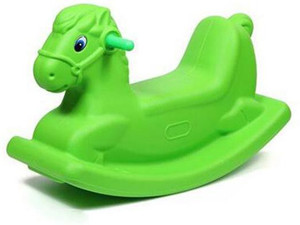 IRIS Kids Rocking Horse Green, Outdoors Ride On Animal Play Toys ...