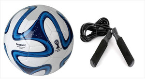 MS Blue brazuca Football+ jumping rope Football Kit - Buy MS Blue ...