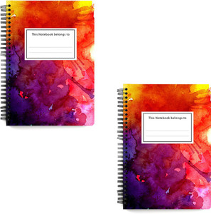 MOTIVATE BOX India Colourful splash design Set of 2 Wiro bounded ...