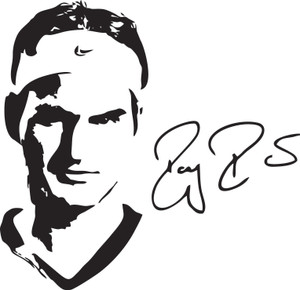 Presgraphics 54 cm Roger Federer Self Adhesive Sticker Price in India ...