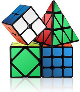 Genrc Speed Cube Set, Magic Cube Set of 2x2x2 3x3x3 Skewb Pyramid ...