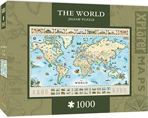 Masterpieces Xplorer The World Map 1000 Piece Jigsaw Puzzle - Xplorer ...