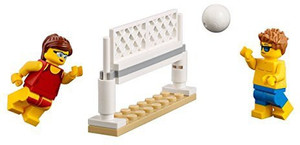 LEGO City Beachgoer Minifigure: Male & Female Volleyball Players W/ Net ...