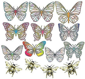 Genrc Rainbow Symphony Window Decals Butterfly Sun Catcher Series ...