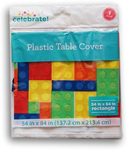 Genrc Colorful Toy Building Brick Plastic Birthday Party Table Cover ...