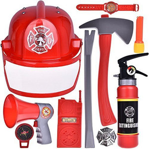 FUN LITTLE TOYS Fireman Toys For Kids Firefighter Costume And Pretend ...