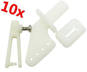 Genrc Mmei 10 Pcs White Lock On Plastic Control Horns 21X11 Mm (4 Hole ...