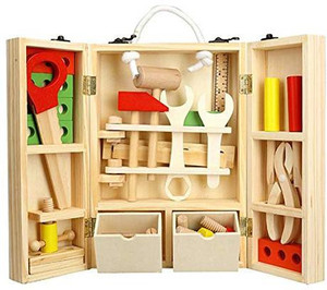 Genrc Weksi Wooden Tool Toys Toolbox Kids Toy Educational Toy Gift Diy ...