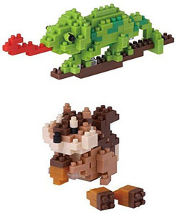 Nanoblocks Chameleon And Squirrel - 2 Different Nanoblock Animal Sets ...