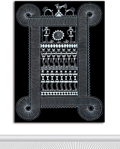 TAMATINA Saura Canvas Painting - Traditional Art - Black & White ...