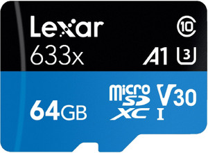 Lexar LSDMI64GBBAP633A 633X 64 GB MicroSDXC Class 10 95 Mbps Memory ...