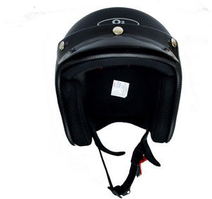 O2 Star Matte Black Open Face Helmet With Hole For Locking Device ...