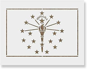 Genrc Indiana State Flag Stencil Template for Walls and Crafts ...