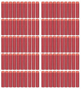 SOMETHING4U 100 pcs Red Bullet Foam Dart Bullets for Nerf N-Strike ...