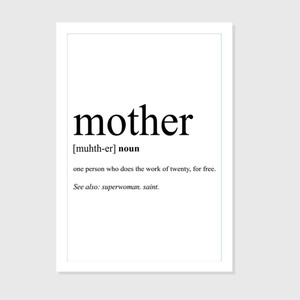 Mother Meaning - White Framed Wall Hanging (8x12) Inch Paper Print ...