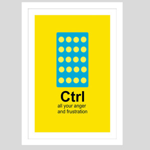 Ctrl - White Framed Wall Hanging Motivational Frame for Office,Study ...