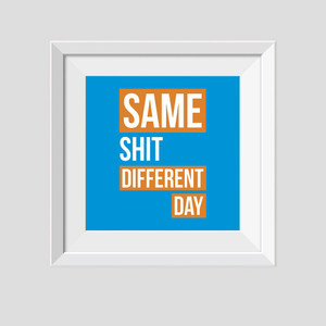 Same Shit Different Day - White Framed Wall Hanging Motivational Frame ...