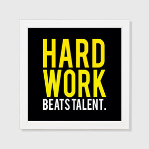 Hard Work - White Framed Wall Hanging Motivational Frame for Office ...