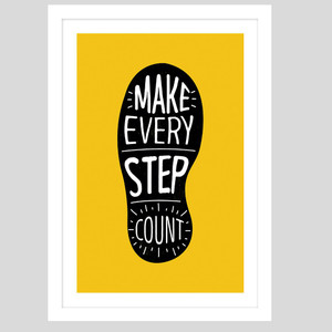 Make Every Step Count - White Framed Wall Hanging Motivational Frame ...