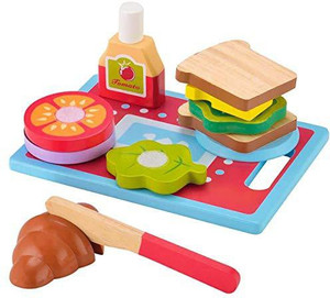 Genrc KIDS TOYLAND Wooden Sandwich-Making Set Play Food Set for Kids ...