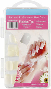 BeautyQua 100pcs/set White French acrylic artificial shining french ...