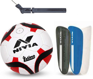 NIVIA Latino + Performance Shingaurd + Double Action Pump Football Kit ...