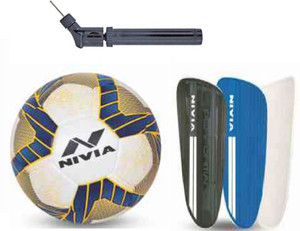 NIVIA Force + Performance Shingaurd + Double Action Pump Football Kit ...