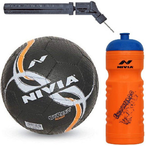 NIVIA Street Football + Encounter 2.0 Sipper + Double action Pump Kit ...