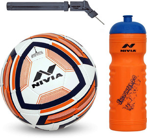 NIVIA Equator Football + Encounter 2.0 Sipper + Double action Pump Kit ...