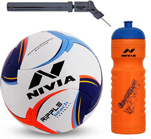 NIVIA Ripple Beach Football + Encounter 2.0 Sipper + Double action Pump ...
