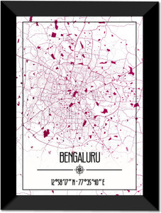Bengaluru Map Wall Frame A4 Fine Art Print - Peacockride posters - Maps ...