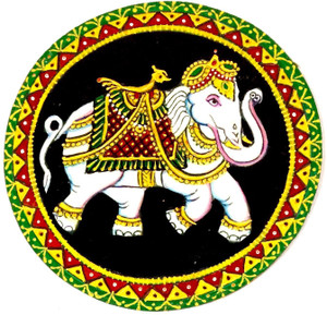 Traditions Ganjifa Cards - Gaja (Elephant) Watercolor 4 inch x 4 inch ...