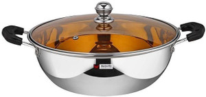 Butterfly Stainless Steel Kadai with Glass Lid Kadhai 26 cm diameter ...