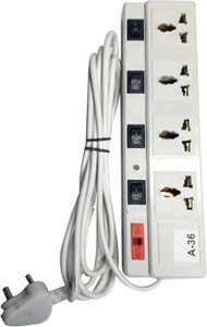 Daiwik Extension box_4 Socket 4 switch with fuse 4 Socket Extension ...