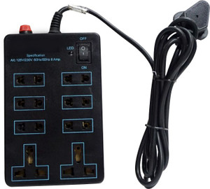 ACCESSOREEZ Extension box_8 socket 1 switch with fuse 8 Socket ...