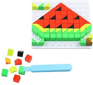 Genrc Mosaic Puzzle Diy Bricks Building Block Puzzle Creative Pegboard ...