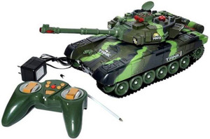 GLOBAL Rechargeable Remote Control Army War Tank With Light & Sound for ...