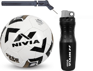 NIVIA Shining Star Black Football With G2020 Sipper And Double action ...